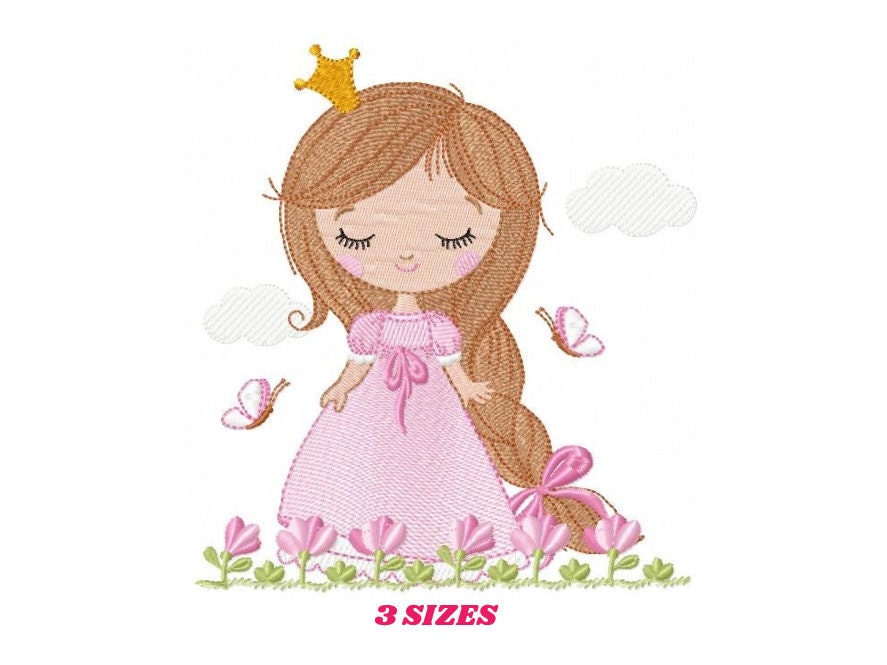 Baby Girl Embroidery Designs Princess Embroidery Design - Etsy