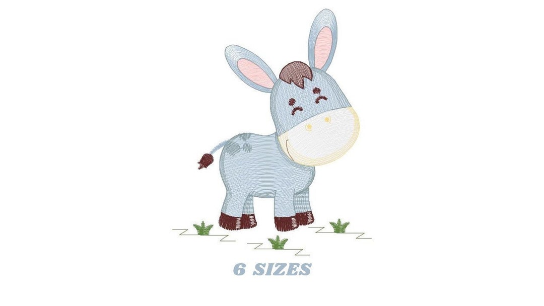 Donkey Embroidery Design - Farm Animals Embroidery Designs Machine ...