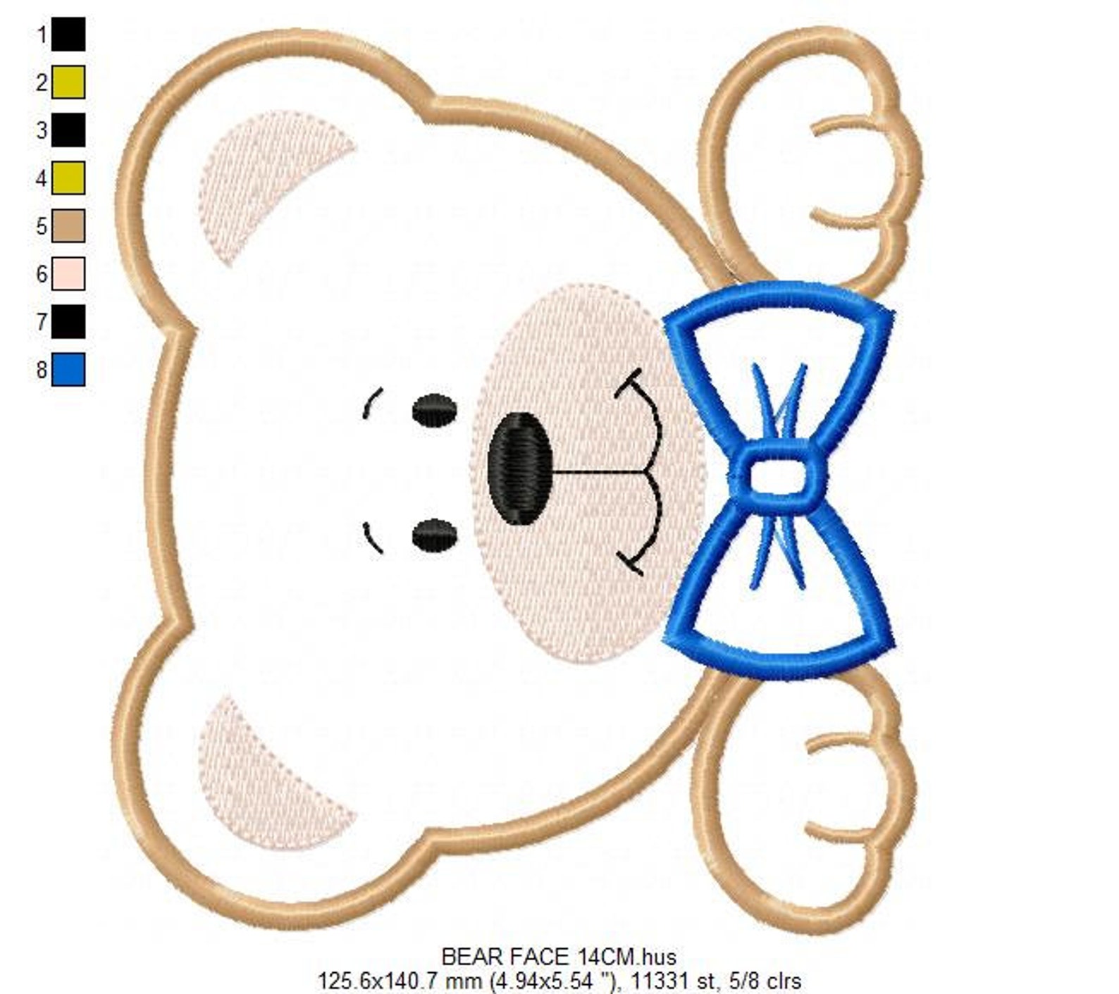 Teddy Bear embroidery designs Bear face embroidery design | Etsy