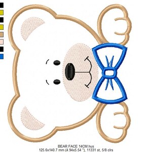 Teddy Bear Embroidery Designs - Bear Face Embroidery Design Machine ...
