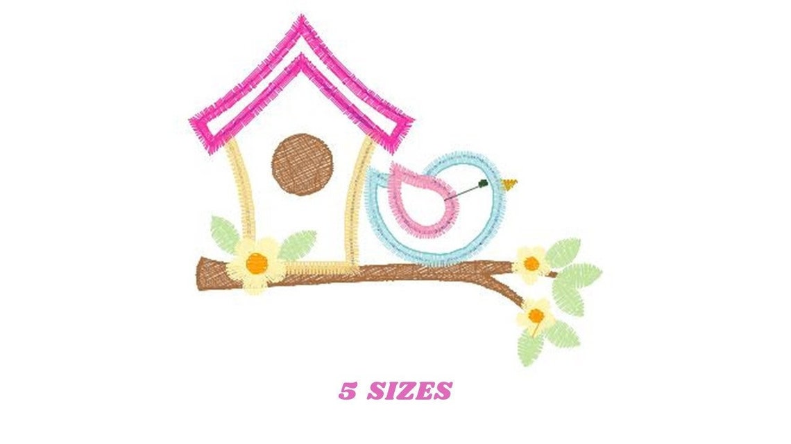 Bird Embroidery Designs Bird House Embroidery Design Machine - Etsy