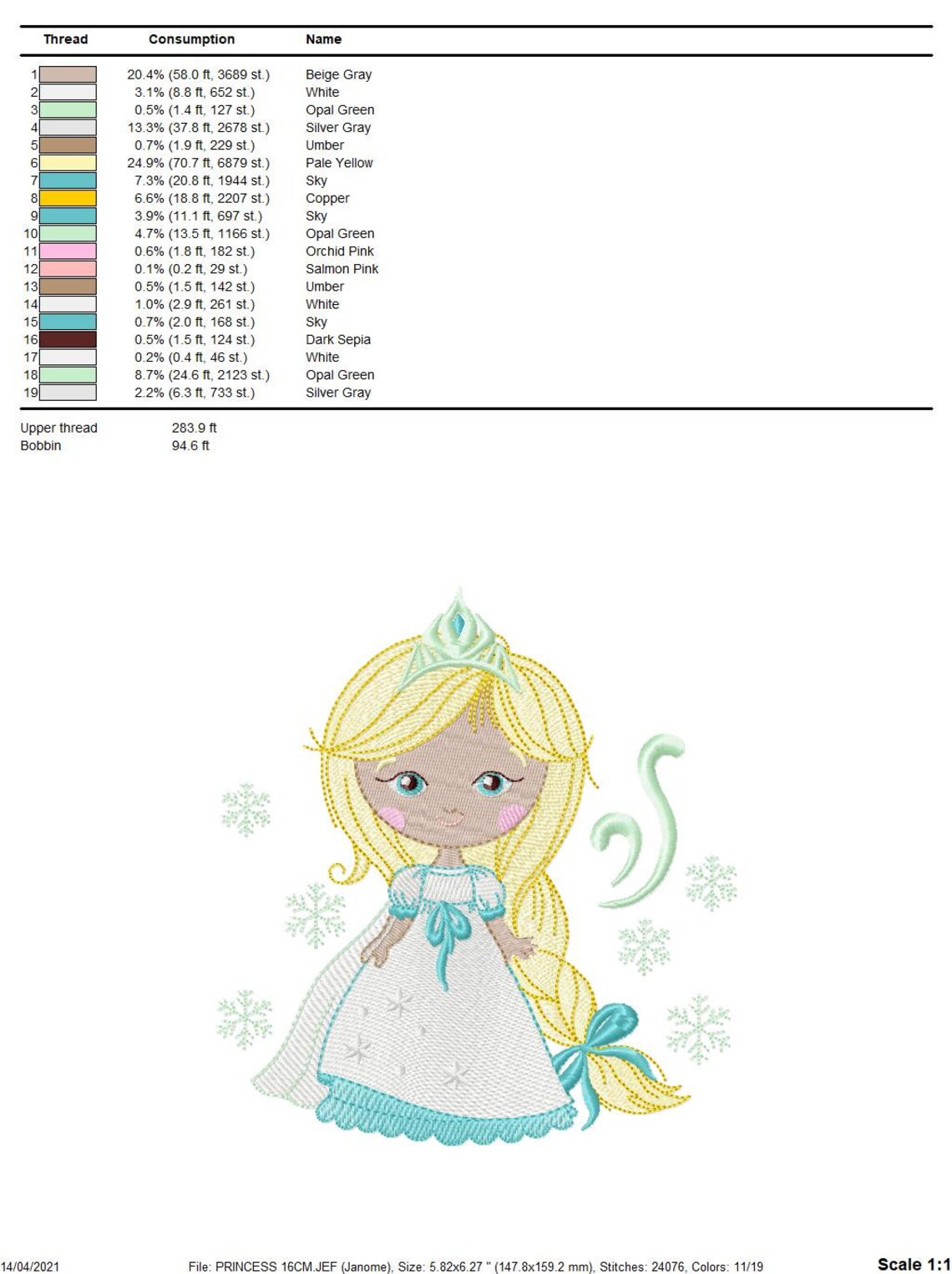 Princess embroidery designs Baby girl embroidery design | Etsy