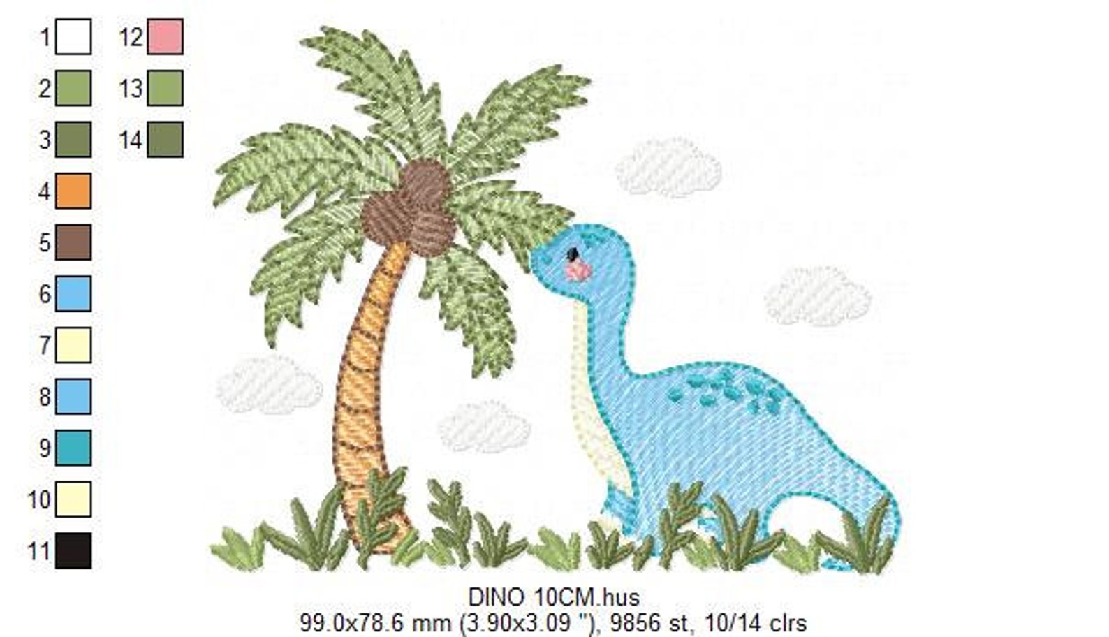 Dinosaur Embroidery Designs Dino Embroidery Design Machine - Etsy