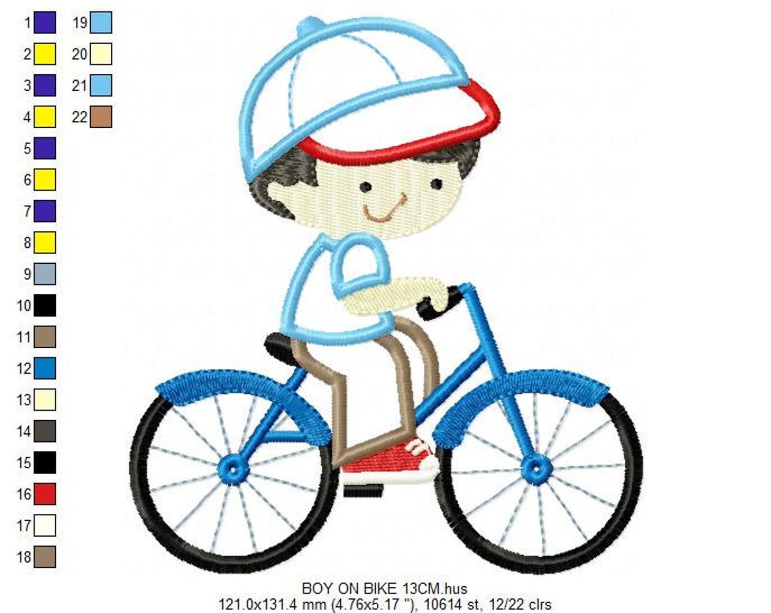 Boy With Bike Embroidery Designs Boy Embroidery Design - Etsy