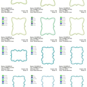 Frame Embroidery Designs Set - Frame Applique Design Machine Embroidery ...