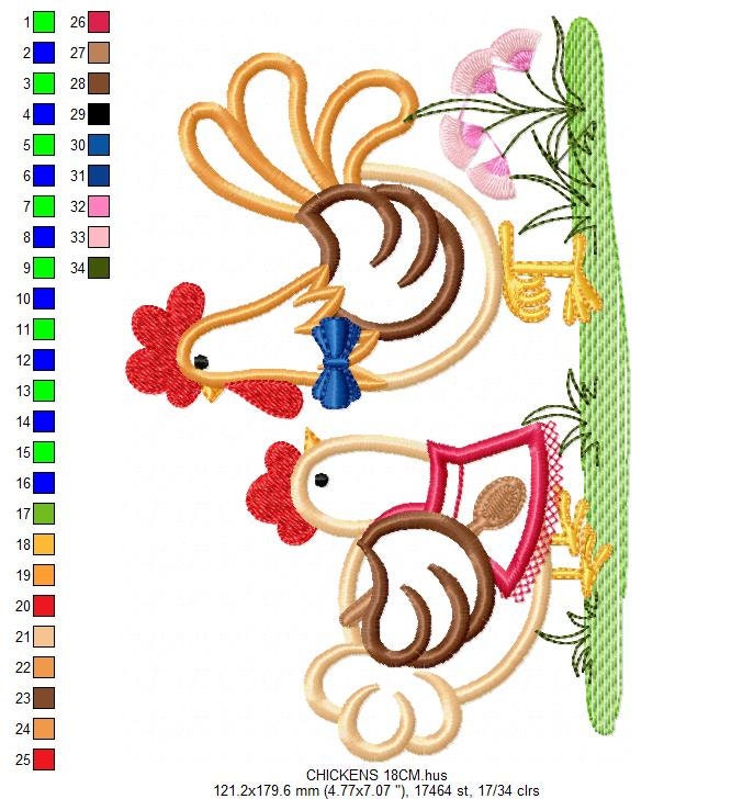 Chicken Embroidery Designs - Farm Embroidery Design Machine Embroidery ...