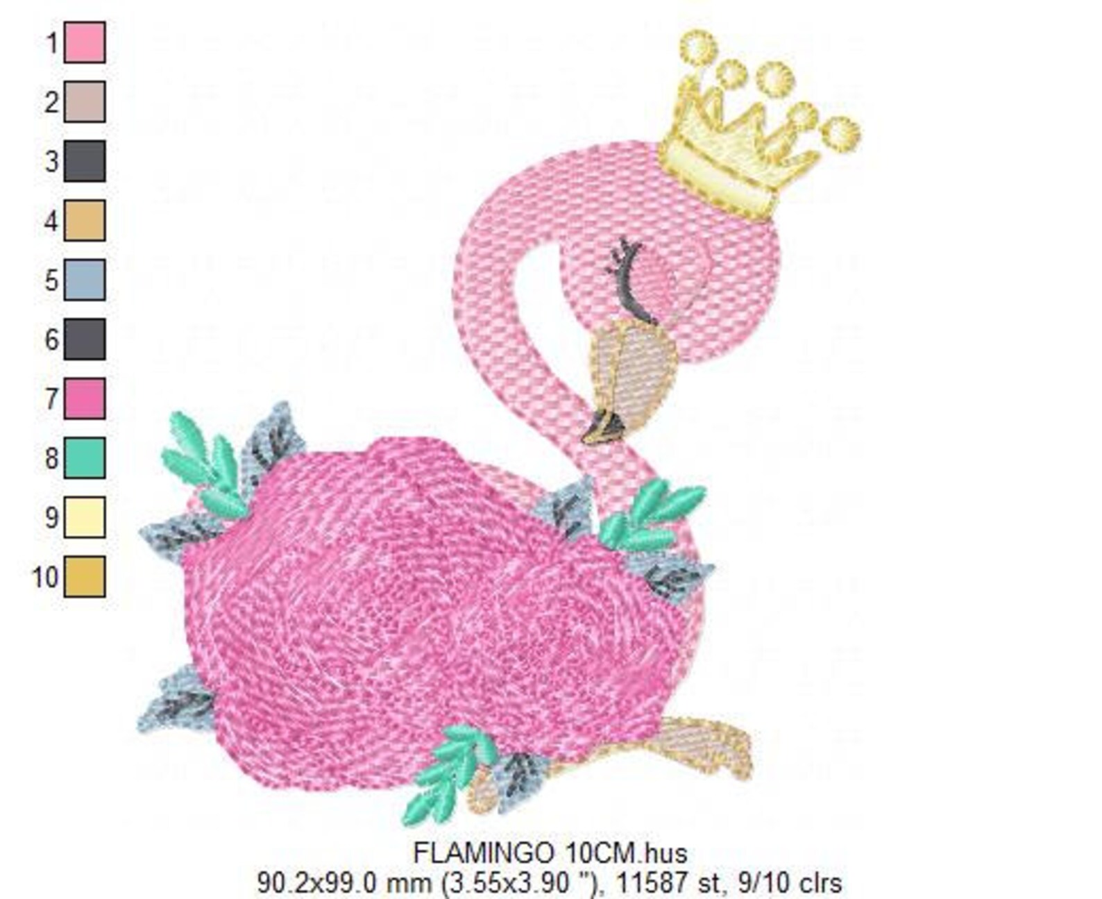 Flamingo Embroidery Designs Bird Embroidery Design Machine | Etsy