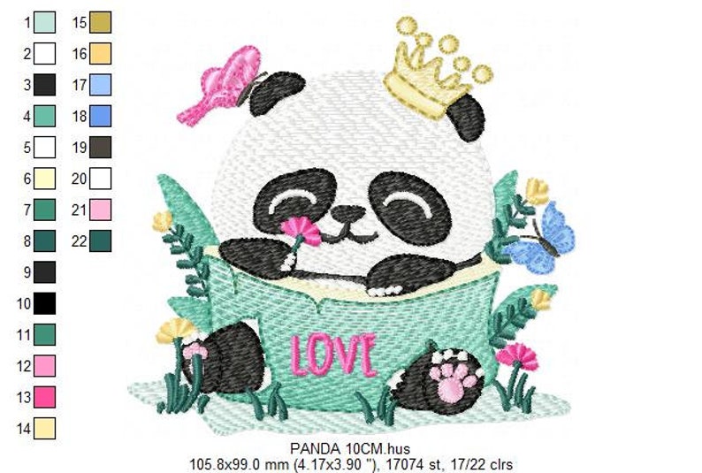 Panda Embroidery Design Animal Embroidery Designs Machine - Etsy