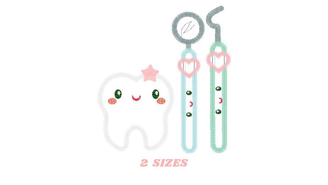 Tooth Applique Embroidery Designs - Dental Kit Machine Embroidery ...
