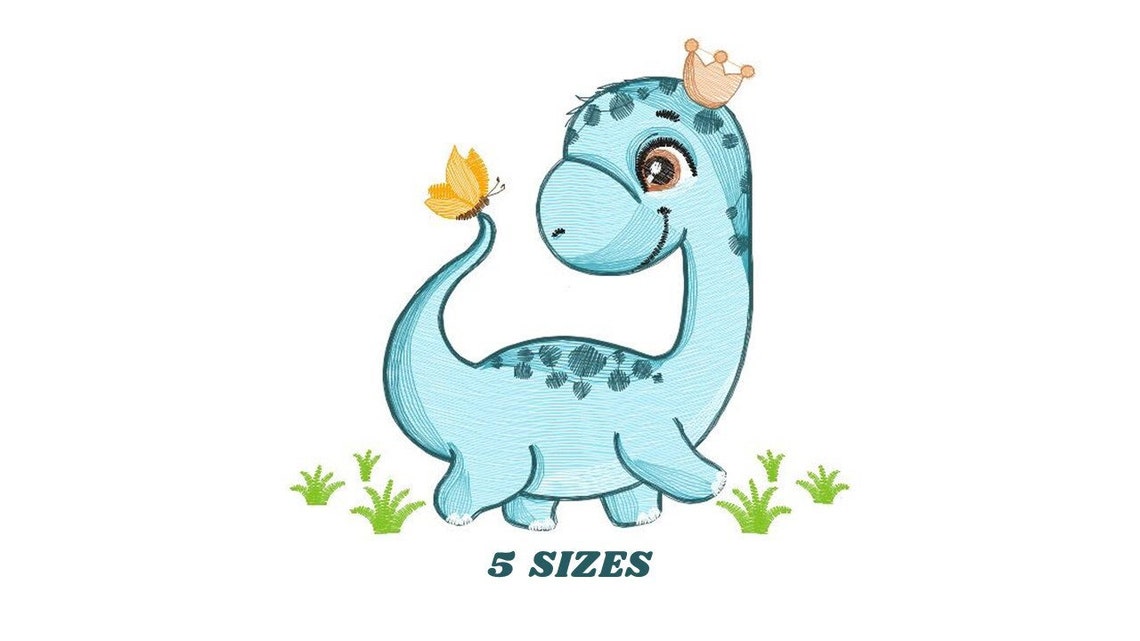 Dinosaur Embroidery Designs Dino Embroidery Design Machine | Etsy