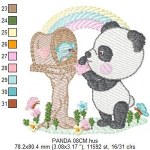 Panda Embroidery Design Animal Embroidery Designs Machine Embroidery ...