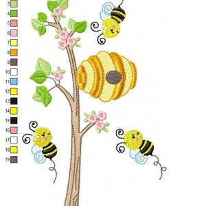 Bee Embroidery Design - Beehive Embroidery Designs Machine Embroidery ...