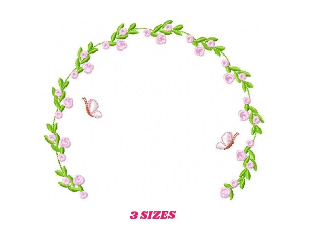 Roses Monogram Frame Embroidery Designs - Butterflies and Flower Design ...
