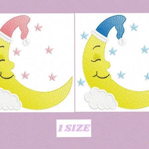 Sleeping Moon Embroidery Design Half Moon Embroidery Designs Machine ...