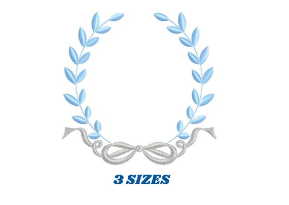 Laurel Embroidery Designs Monogram Frame Embroidery Design - Etsy
