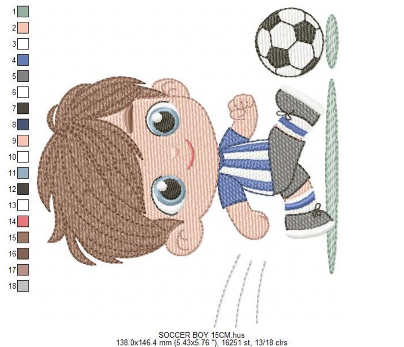 Soccer Player Embroidery Designs - Baby Boy Machine Embroidery File ...