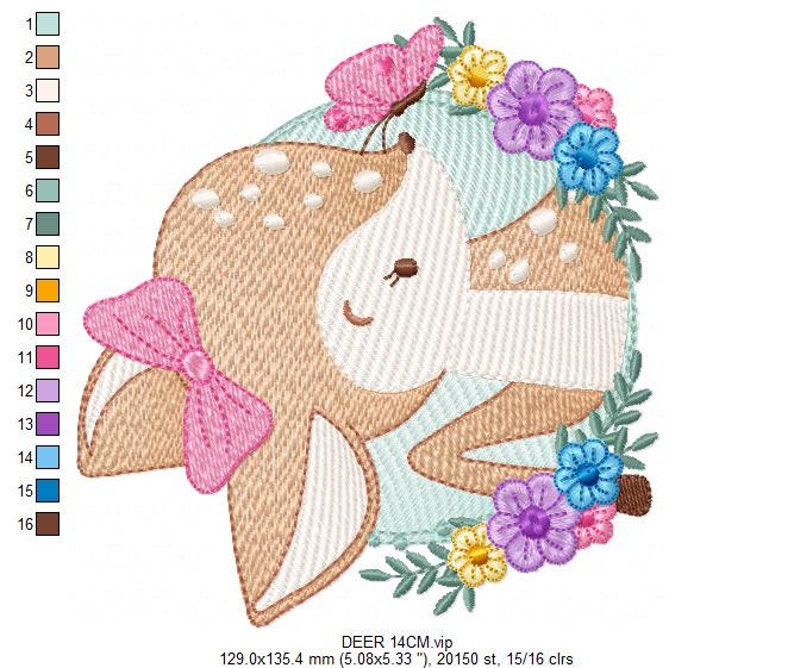 Deer Embroidery Design Animal Embroidery Designs Machine - Etsy