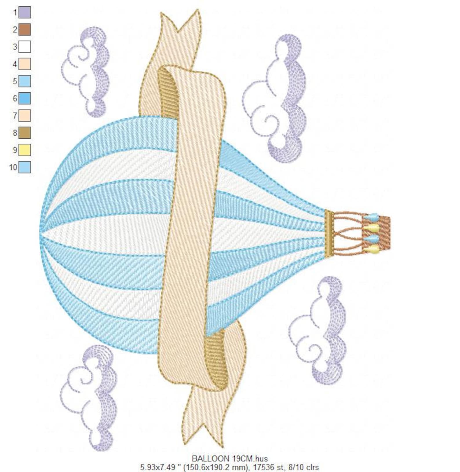 Balloon Embroidery Designs Hot Air Balloon Embroidery Design Machine ...