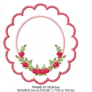 Roses Frame Embroidery Designs Monogram Embroidery Design Machine ...