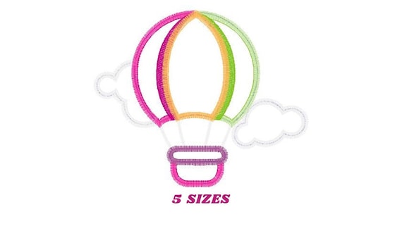 Balloon Embroidery Designs Hot Air Balloon Embroidery Design - Etsy