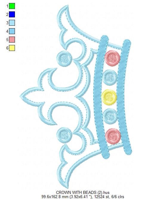 Crown Embroidery Designs Princess Crown Embroidery Design - Etsy