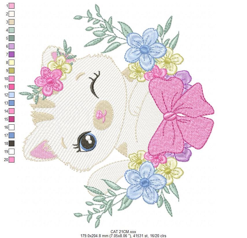 Cat Embroidery Design - Kitty Embroidery Designs Machine Embroidery ...