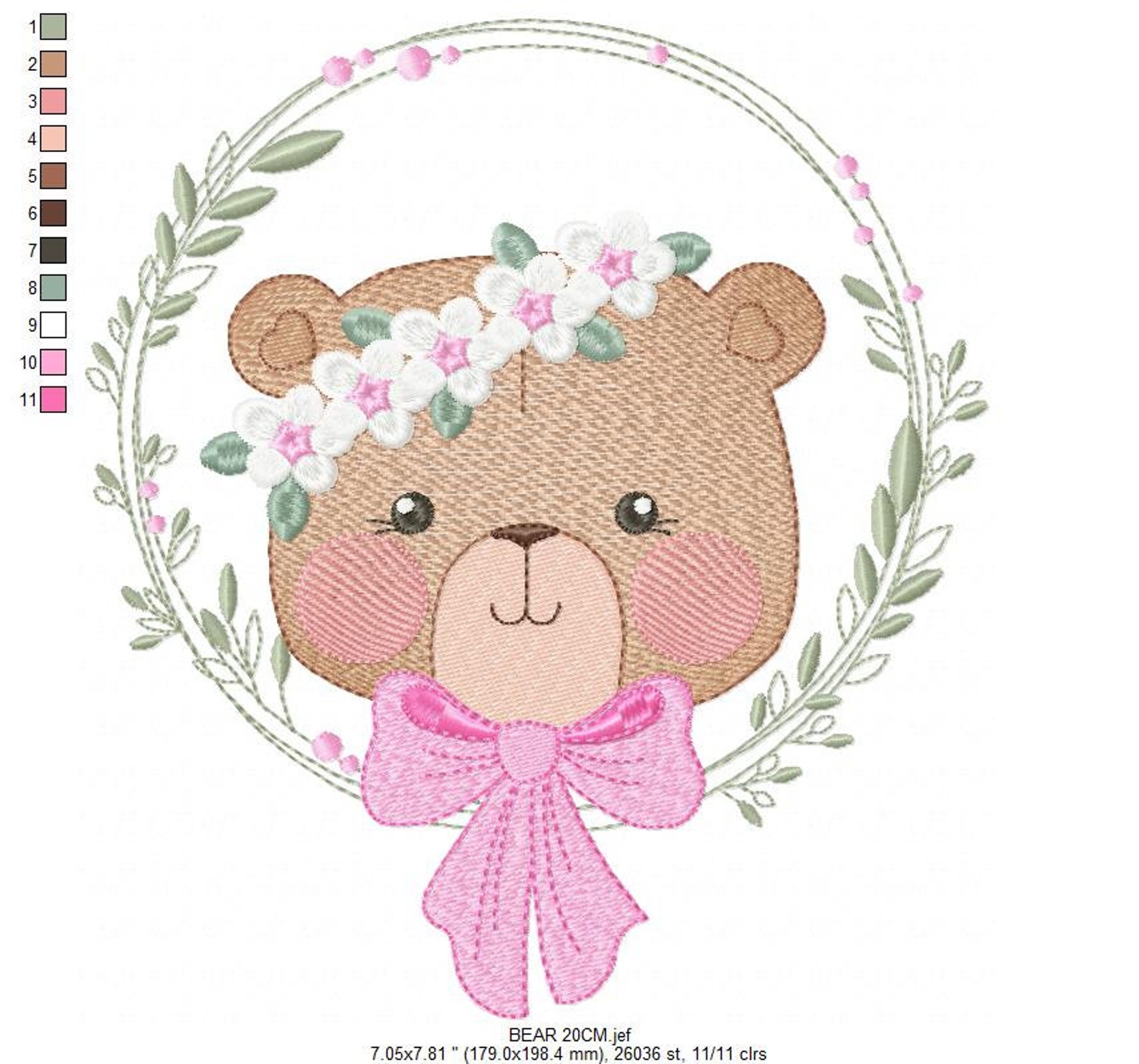 Teddy Bear Embroidery Designs Baby Girl Embroidery Design - Etsy