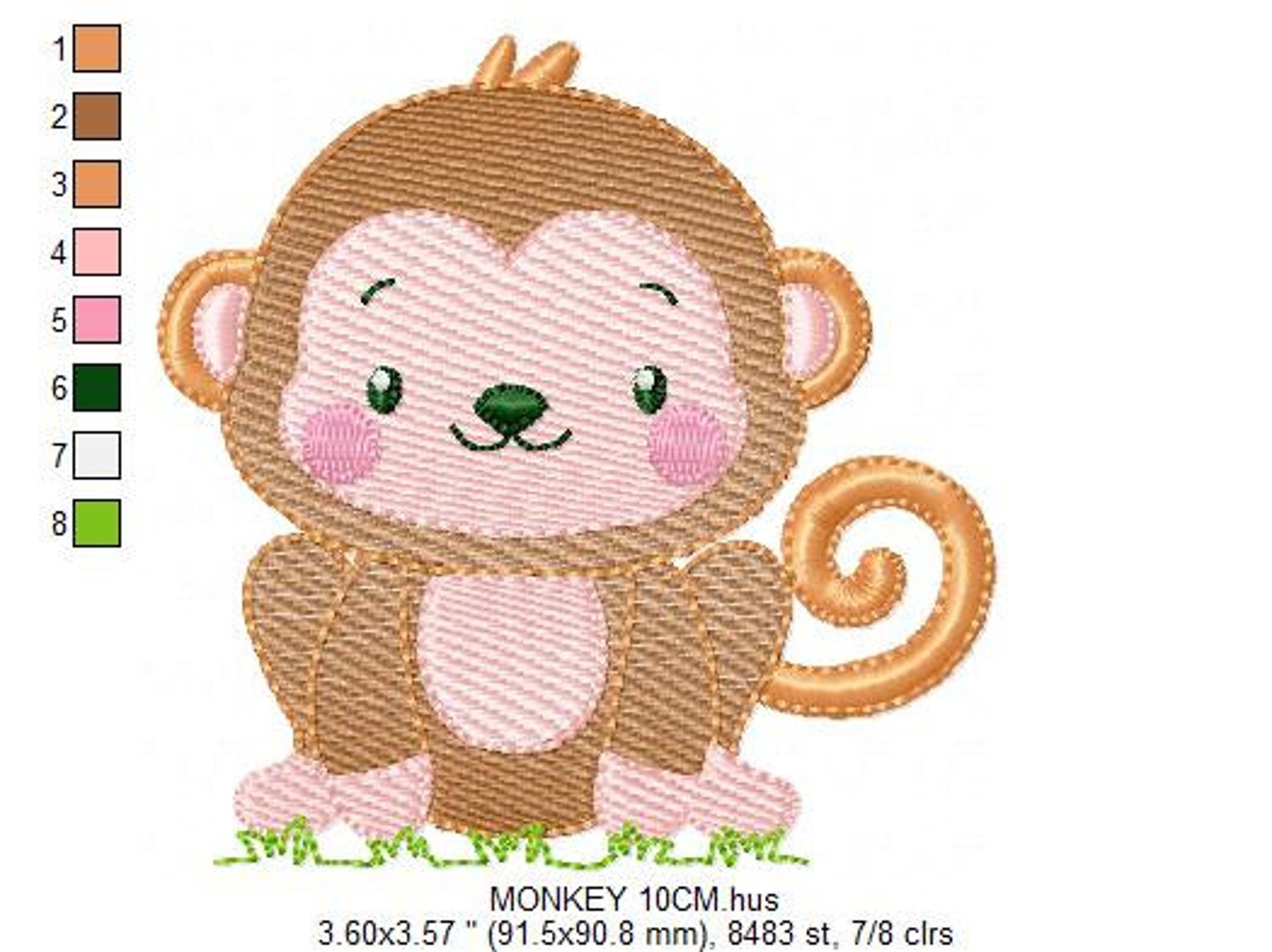 Monkey Embroidery Designs Safari Embroidery Design Machine - Etsy