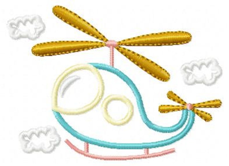 Helicopter embroidery designs Chopper embroidery design | Etsy