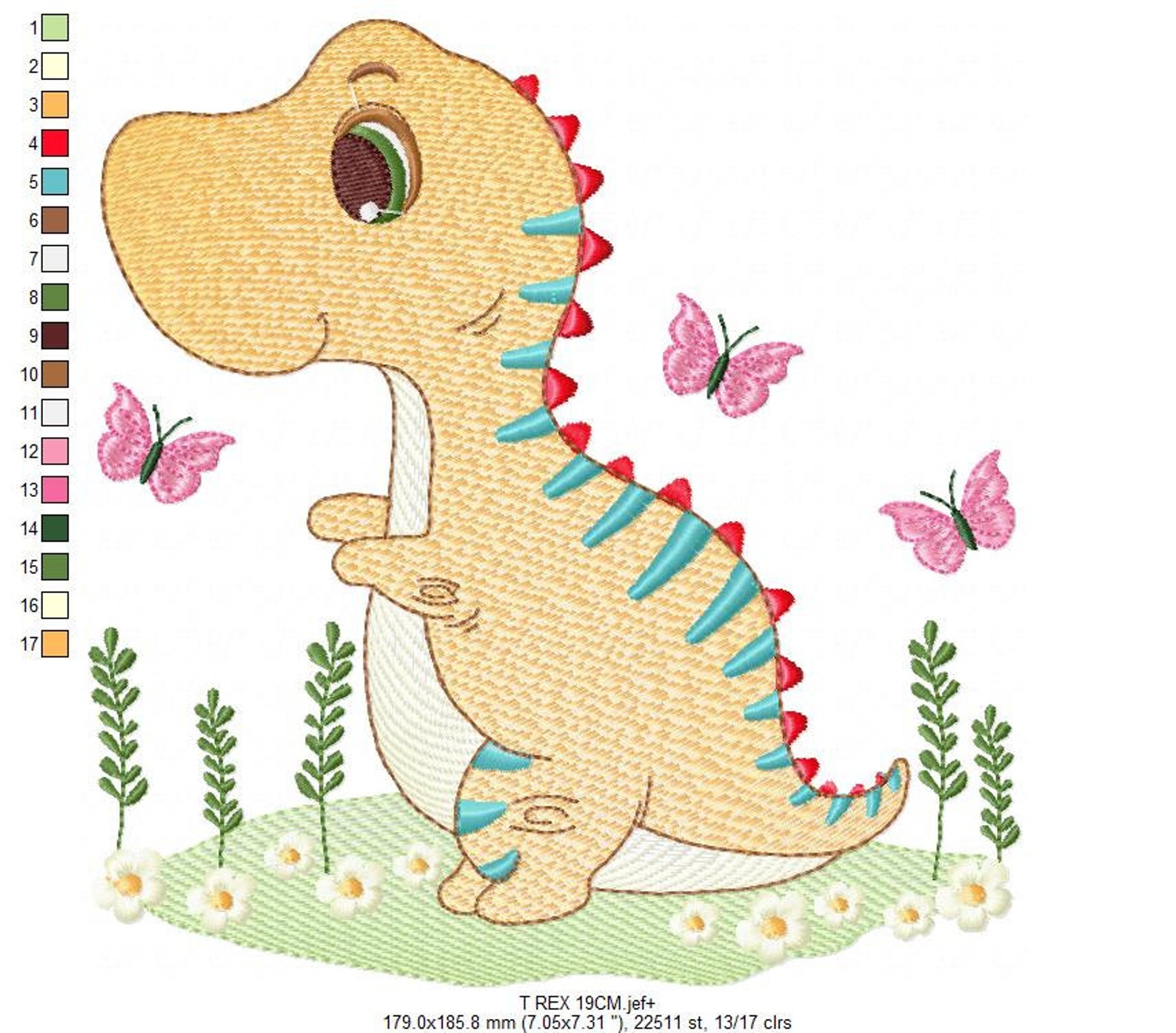 Dinosaur Embroidery Designs Dino Embroidery Design Machine Embroidery ...