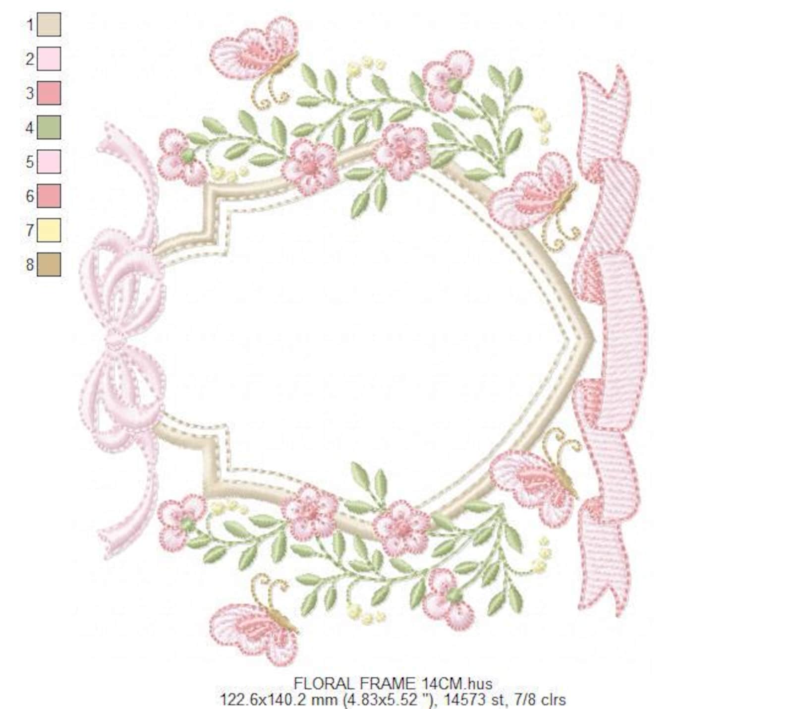 Flower Frame Embroidery Designs - Wreath Embroidery Design Machine ...