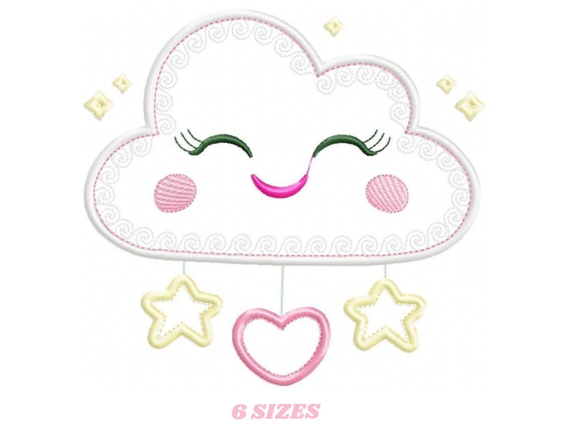 Cloud Embroidery Design Sky Embroidery Design Machine - Etsy