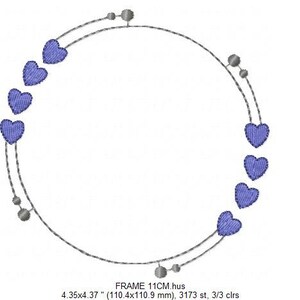 Hearts Monogram Frame Embroidery Designs - Heart Love Valentines Frame ...