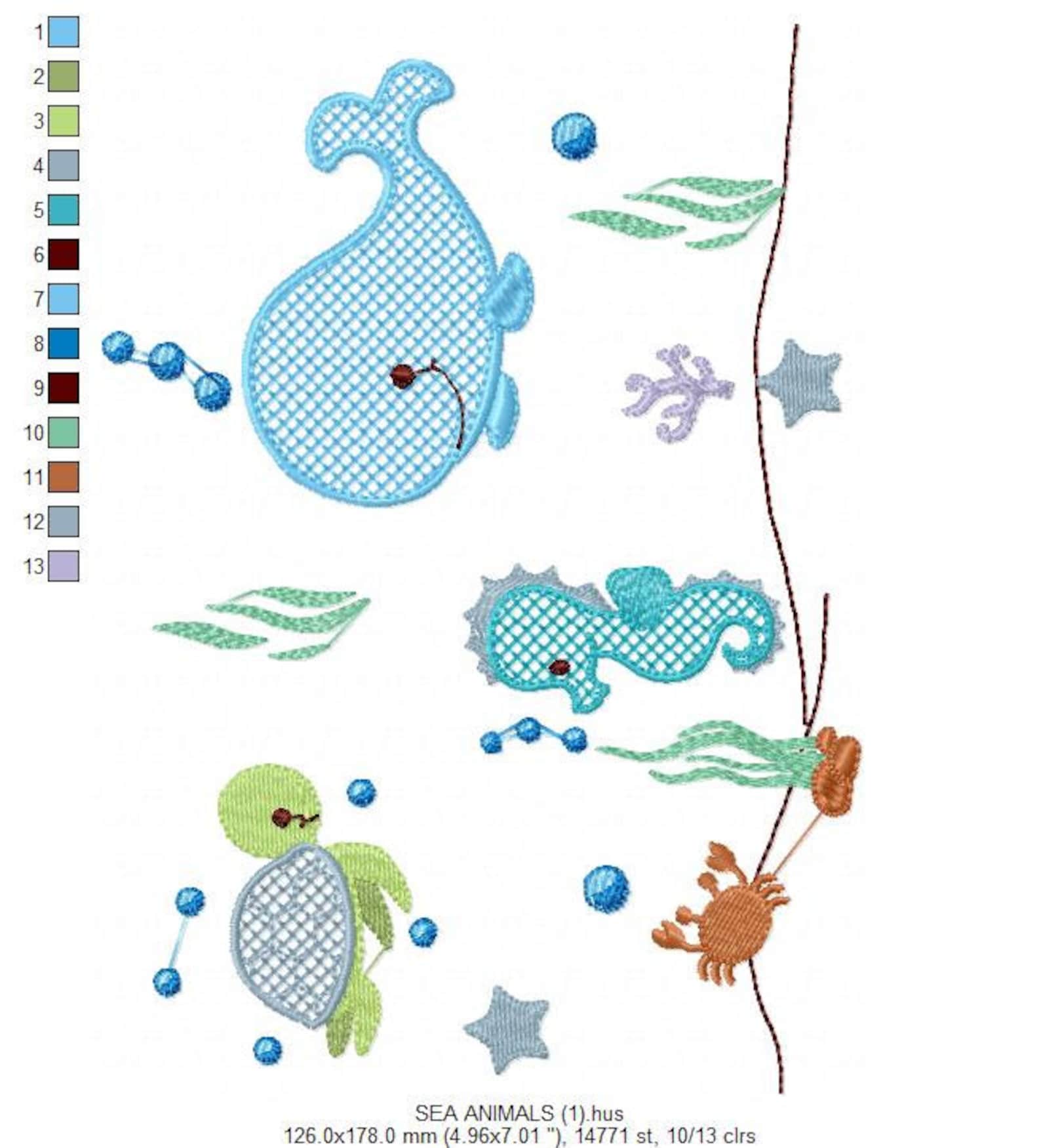 Sea Animal Embroidery Designs Whale Embroidery Design Machine ...