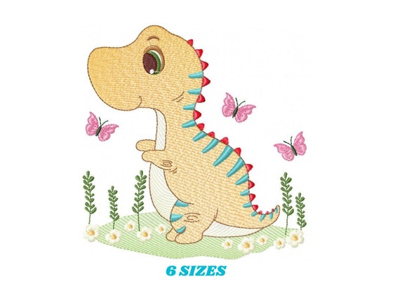 Dinosaur embroidery designs Dino embroidery design machine | Etsy