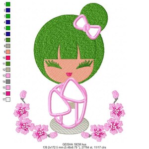 Japanese Geisha Embroidery Designs - Japanese Girl Embroidery Design ...