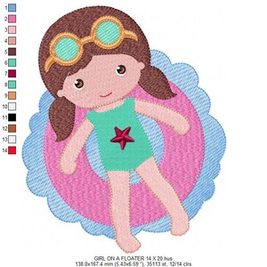 Swimmer Embroidery Designs - Baby Girl Embroidery Design Machine ...
