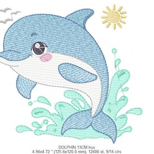 Dolphin Embroidery Designs - Ocean Fish Embroidery Design Machine ...