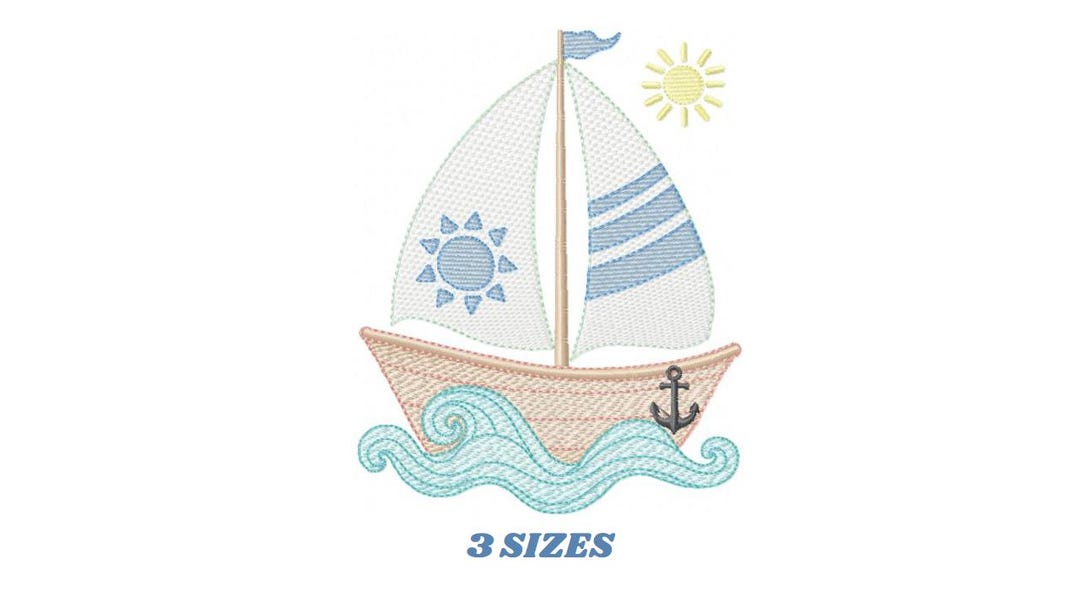 Boat Embroidery Designs - Sailboat Embroidery Design Machine Embroidery ...