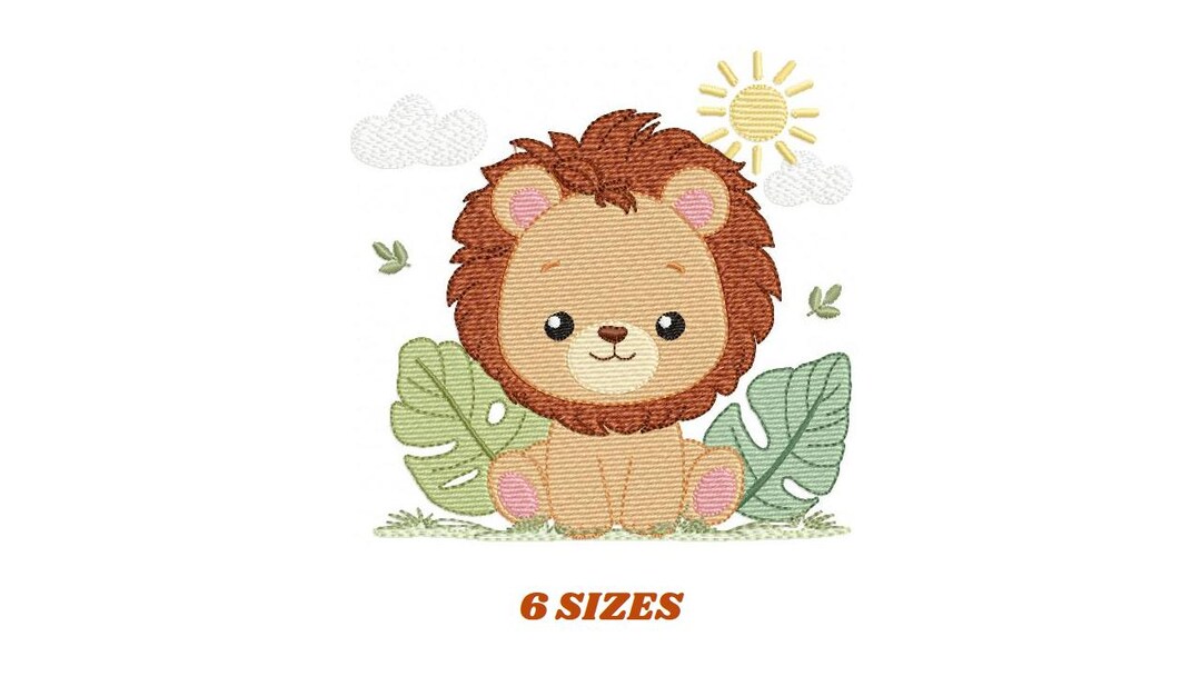 Lion Embroidery Designs - Safari Wild Animal Machine Embroidery Pattern ...