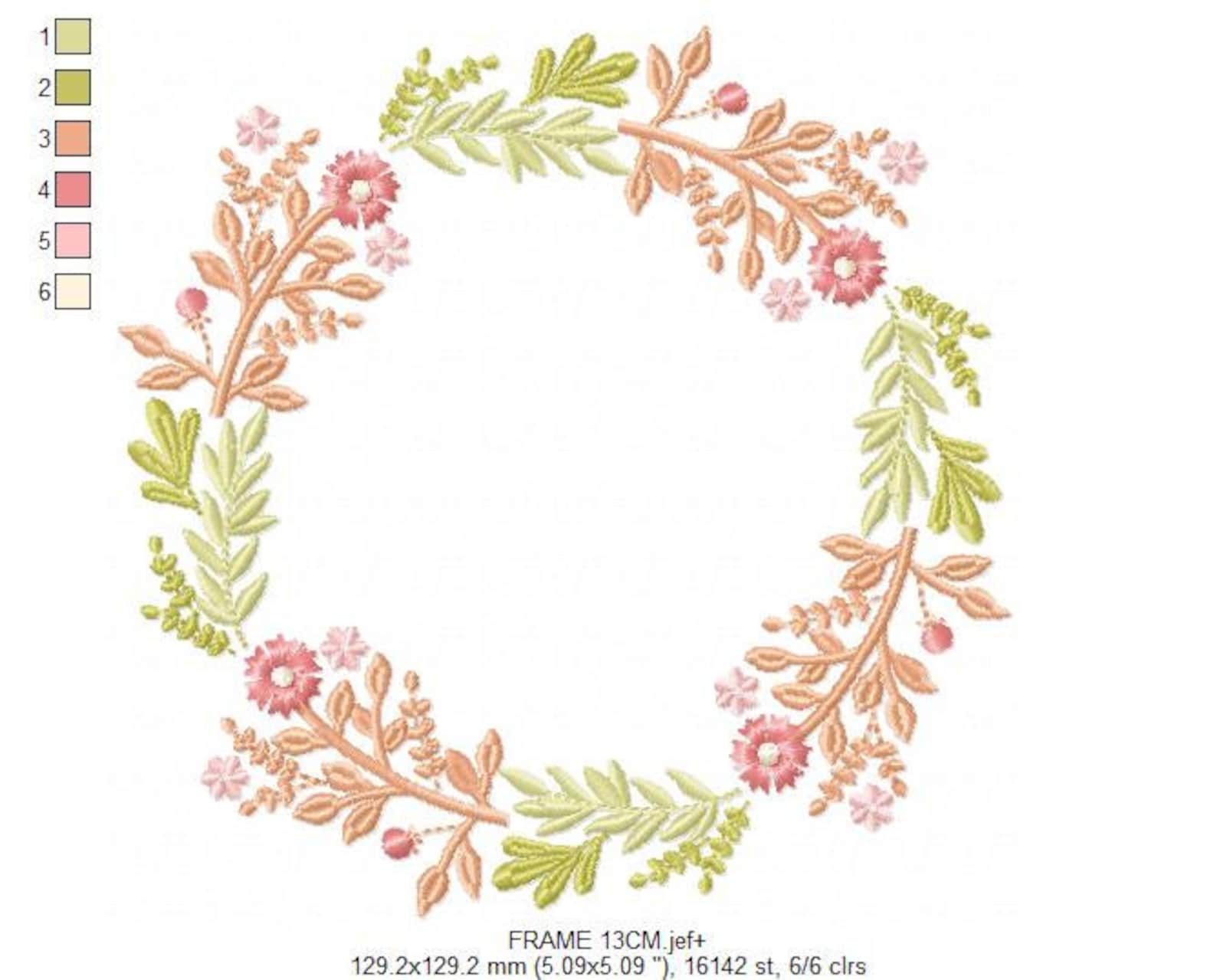 Monogram Frame Embroidery Designs Flower Embroidery Design - Etsy