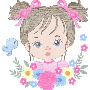 Girl Embroidery Designs - Flower Girl Embroidery Design Machine ...