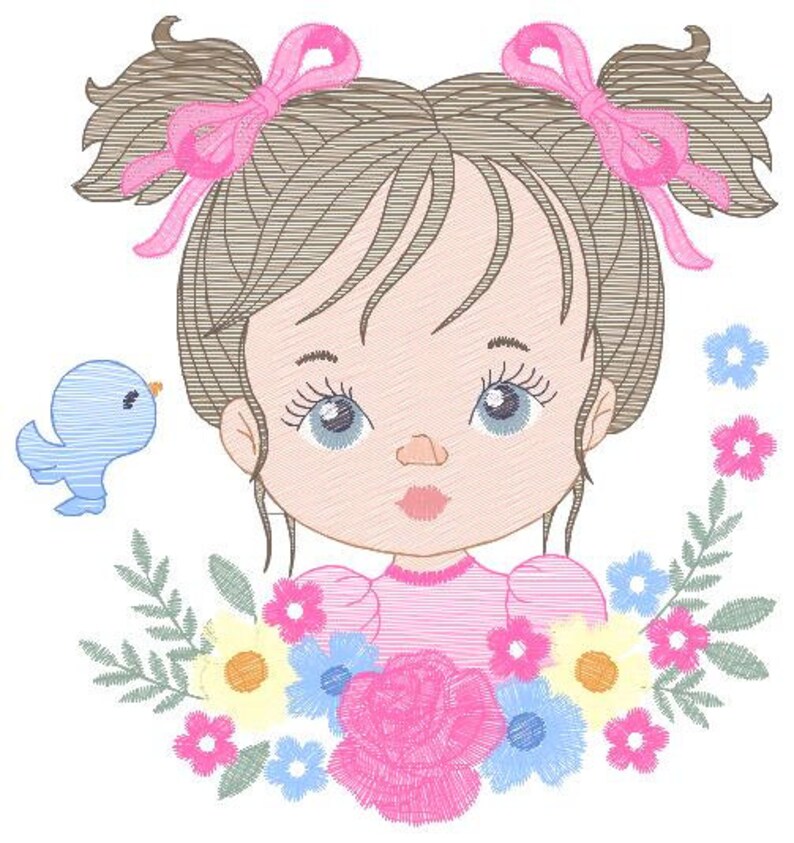 Girl Embroidery Designs - Flower Girl Embroidery Design Machine ...