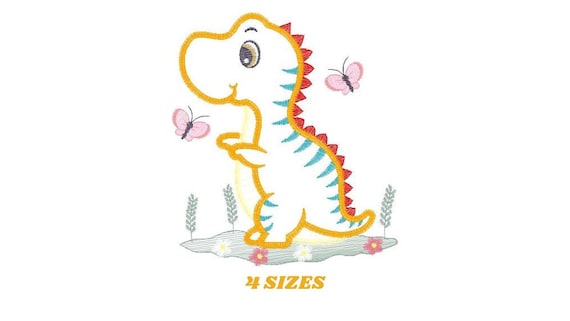 Dinosaur Embroidery Designs Dino Embroidery Design Machine - Etsy