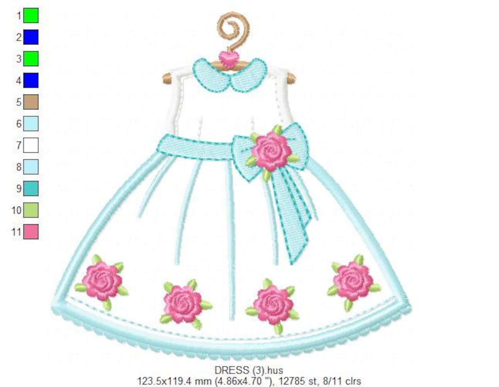 Dress Embroidery Designs - Gown Embroidery Design Machine Embroidery ...