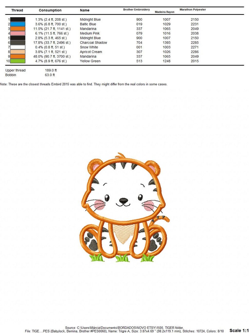 Tiger Embroidery Design Animals Embroidery Designs Machine | Etsy