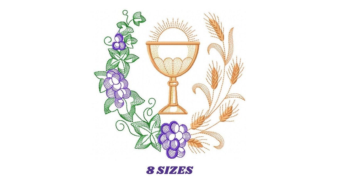 Eucharist Embroidery Designs - Catholic Communion Embroidery Design ...
