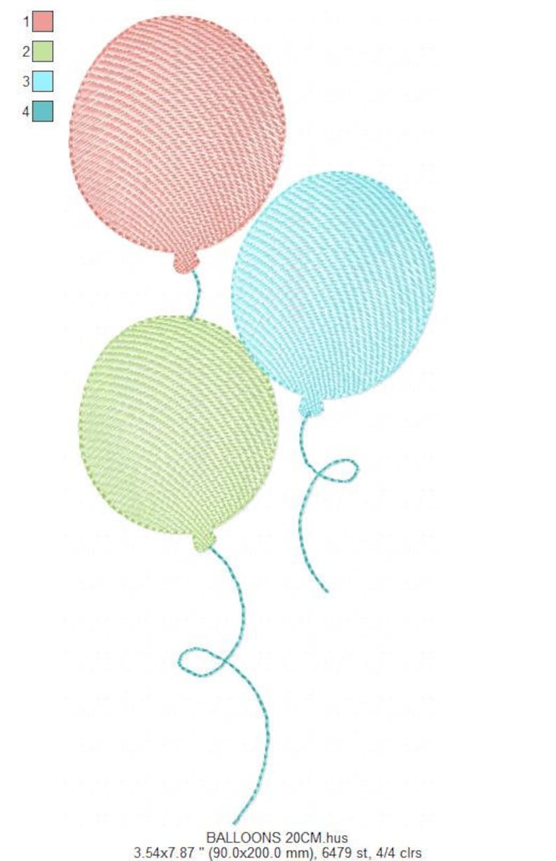 Balloon Embroidery Design - Birthday Embroidery Designs Machine ...