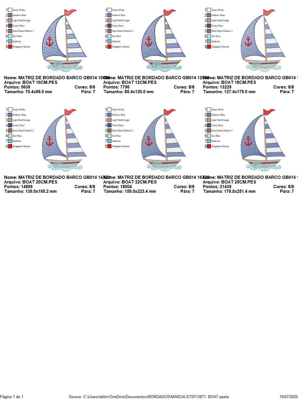 Sailboat Embroidery Designs - Baby Boat Boat Machine Embroidery Pattern ...