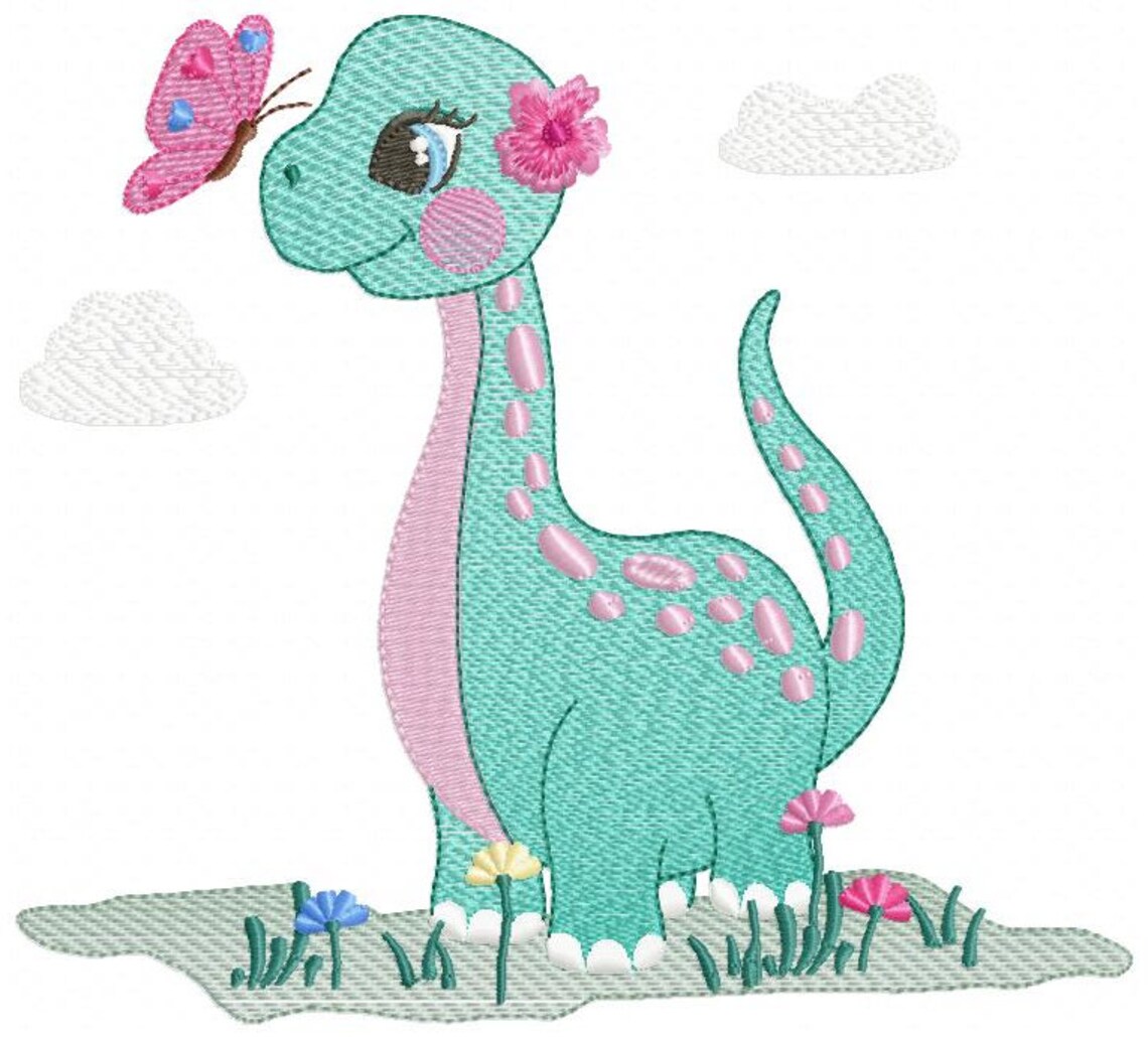Dinosaur Embroidery Designs Dino Embroidery Design Machine - Etsy